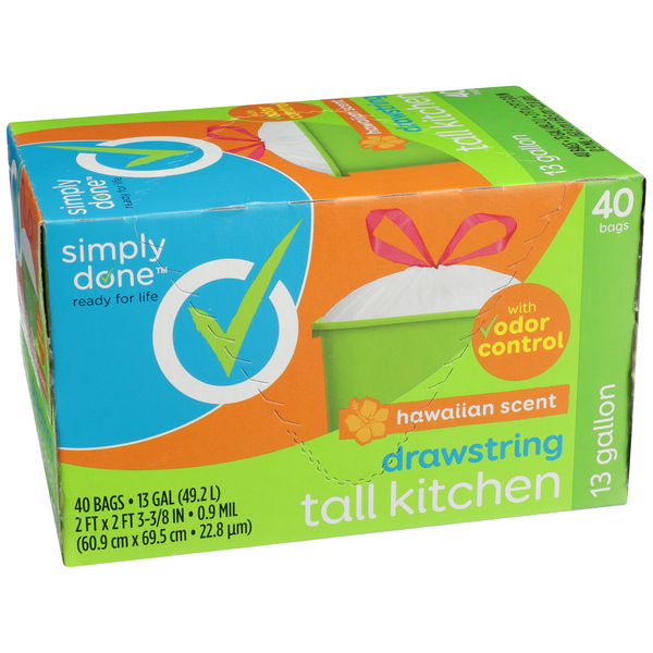 Simply Done Hawaiian Scent Drawstring Tall Gallon Kitchen Bags | Hy-Vee ...