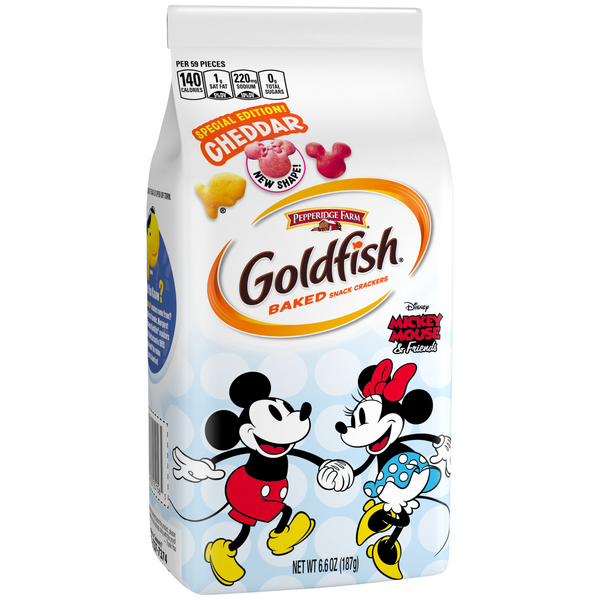 Pepperidge Farm Goldfish Baked Snack Crackers, Cheddar, Mickey Mouse ...