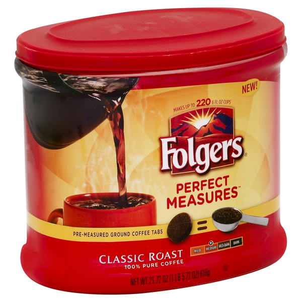Folgers Perfect Measures Classic Roast Medium Roast Ground Coffee Tabs ...