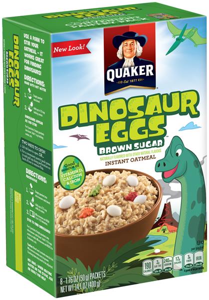 Quaker Oatmeal Dinosaur Eggs Brown Sugar Instant Oatmeal 8 Packets | Hy ...