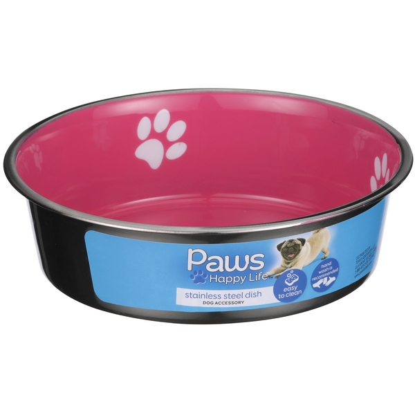 Paws Happy Life Stainless Steel Dog Dish 30 oz | Hy-Vee Aisles Online ...
