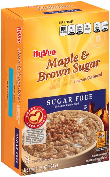 Hy-Vee Sugar Free Maple & Brown Sugar Instant Oatmeal 8Ct | Hy-Vee ...