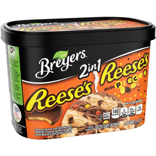 Breyers 2in1 Reeses Reeses Pieces Frozen Dairy Dessert Hy Vee