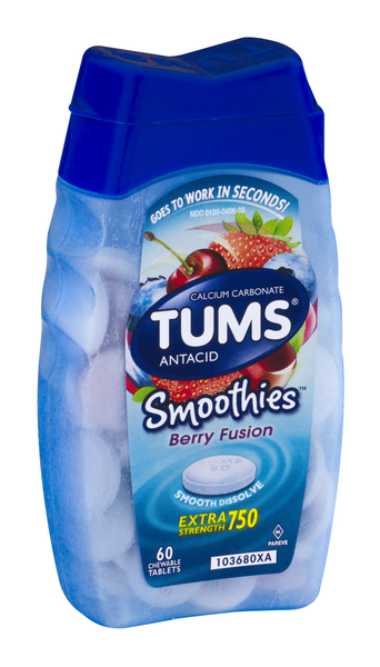 Tums Smoothies Extra Strength 750 Berry Fusion Chewable Tablets | Hy ...