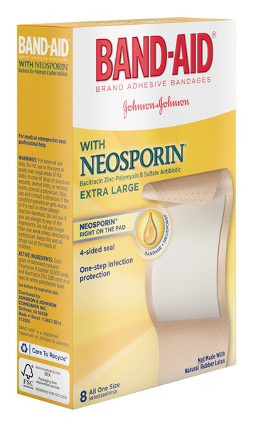 Band-Aid with Neosporin Extra Large Adhesive Bandages All One Size | Hy ...