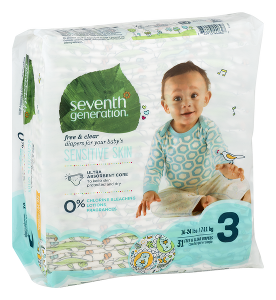 Seventh Generation Baby Free & Clear Diapers Size 3 | Hy-Vee Aisles ...