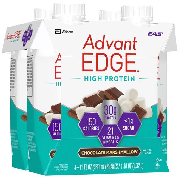 EAS AdvantEdge High Protein Chocolate Marshmallow Protein Shakes 4-11 ...
