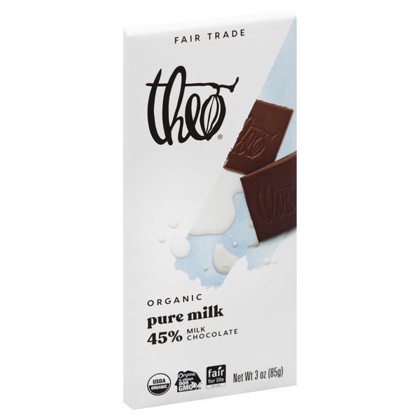 Theo Organic Fair Trade Pure 45% Milk Chocolate Bar | Hy-Vee Aisles ...