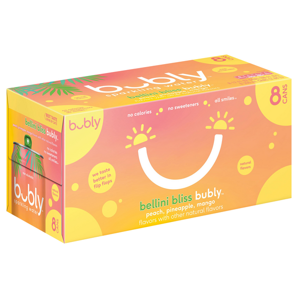 Bubly Bellini Bliss Bubly Sparkling Water 8Pk | Hy-Vee Aisles Online ...