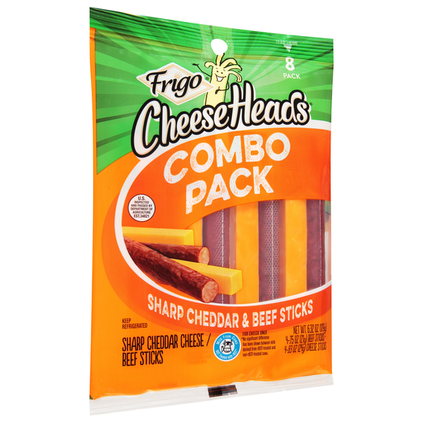 Frigo Cheese Heads Sharp Cheddar & Beef Sticks | Hy-Vee Aisles Online ...