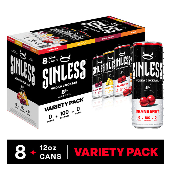 Sinless Spirits Premium Assorted Vodka Cocktail Variety 8Pk | Hy-Vee ...