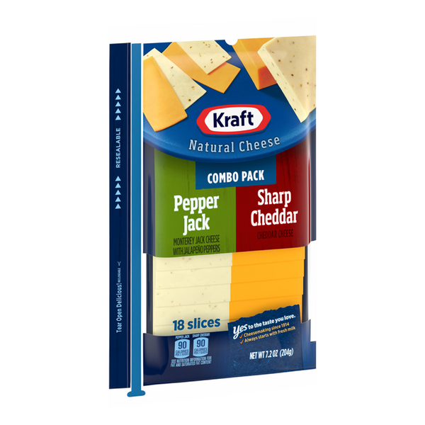 Kraft Natural Cheese Pepper Jack & Sharp Cheddar Cheese Slices Combo ... Kraft Natural Cheese Pepper Jack & Sharp Cheddar Cheese Slices Combo ...