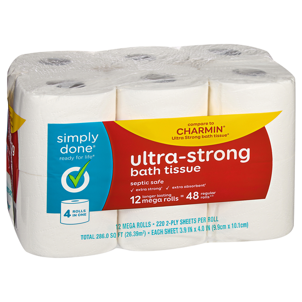 Simply Done Ultra-Strong 2-Ply Mega Rolls Bath Tissue | Hy-Vee Aisles ...