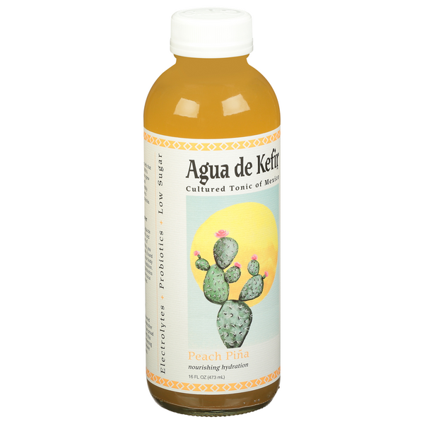GT's Agua de Kefir Peach Pina Cultured Tonic of Mexico 16 fl oz | Hy ...