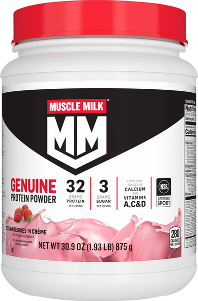Muscle Milk Genuine Strawberries & Creme Protein Powder | Hy-Vee Aisles ...