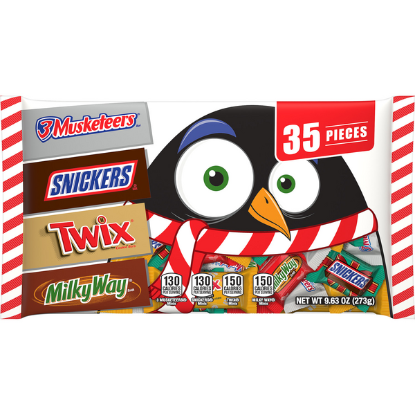 SNICKERS, TWIX, MILKY WAY & 3 MUSKETEERS Holiday Chocolate Candy Minis ...