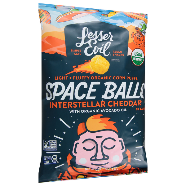 Lesser Evil Space Balls, Interstellar Cheddar Flavor | Hy-Vee Aisles ...