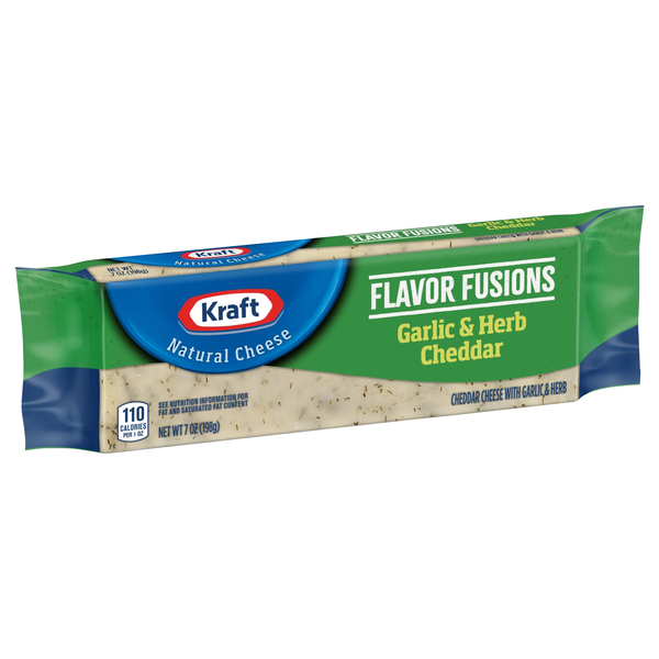 Kraft Flavor Fusions Garlic & Herb Cheddar Cheese | Hy-Vee Aisles ...
