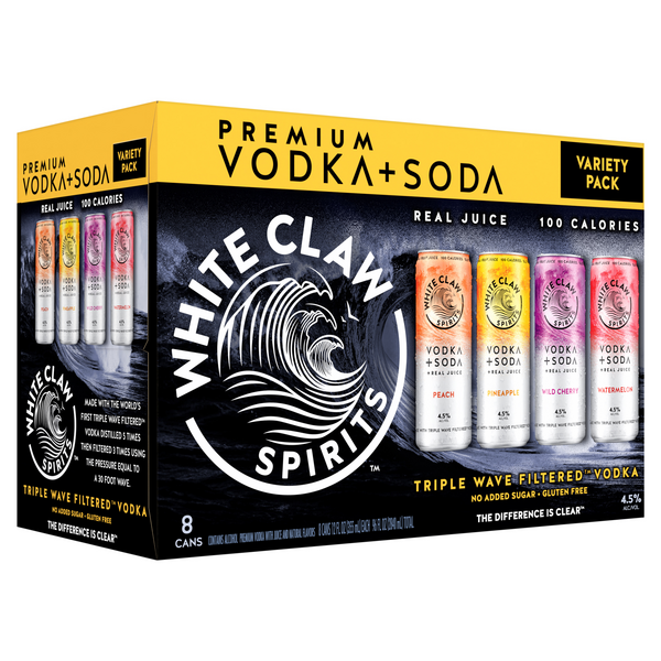 White Claw Spirits Vodka + Soda, Variety Pack 8Pk | Hy-Vee Aisles ...