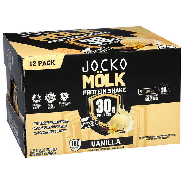 Jocko Molk Vanilla Protein Shakes 12 x 11 fl oz | Hy-Vee Aisles Online ...