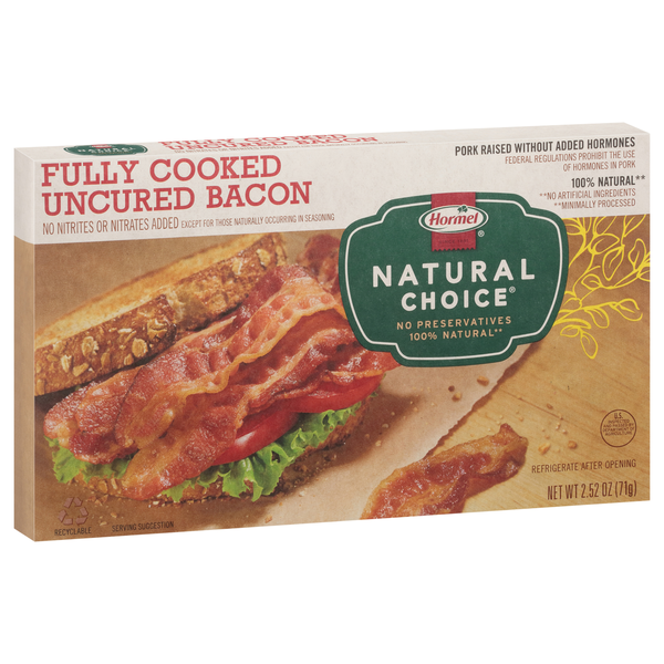 Hormel Natural Choice Fully Cooked Uncured Bacon | Hy-Vee Aisles Online ...
