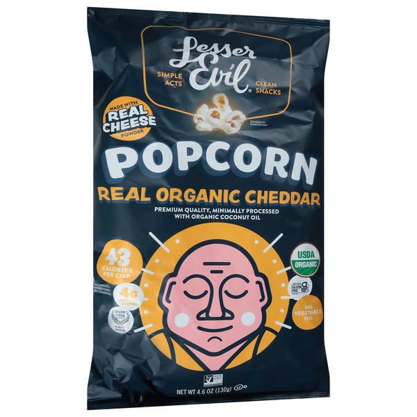 Lesser Evil Popcorn, Real Organic Cheddar | Hy-Vee Aisles Online ...