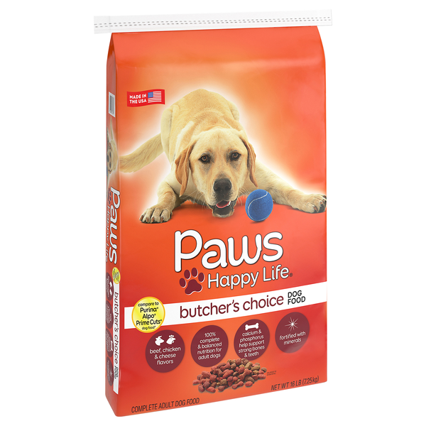 Paws Happy Life Complete Adult Butcher's Choice Dog Food 16 lb | Hy-Vee ...